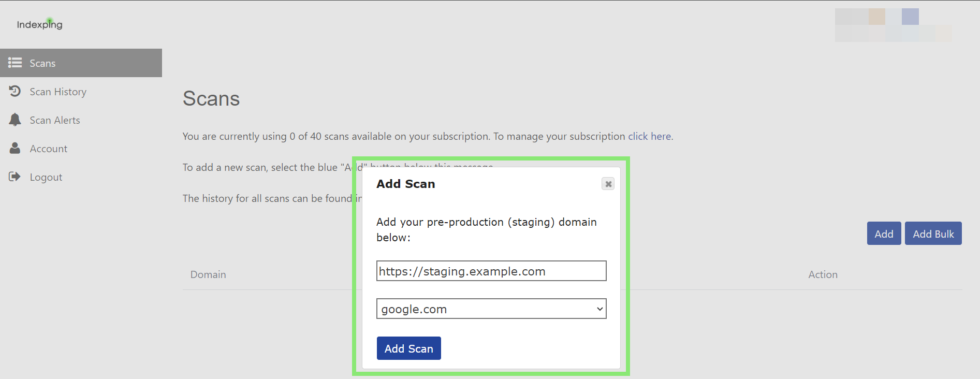 How to add a pre-production environment to Indexping - Indexping
